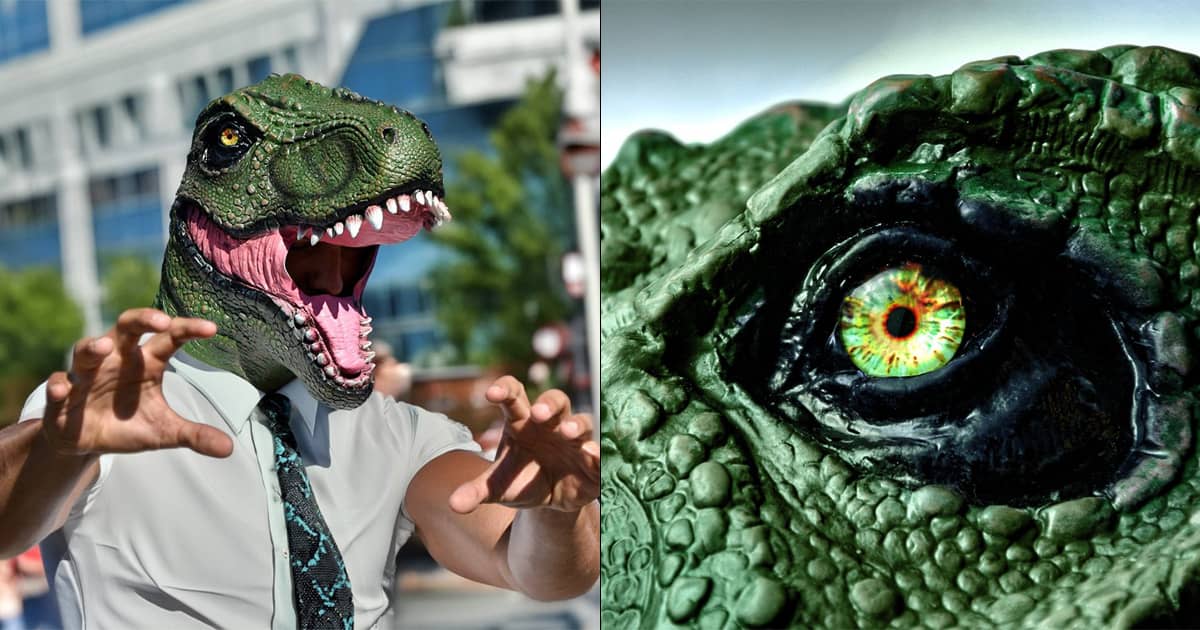 Realistic T-Rex Dinosaur Head Mask | The Green Head