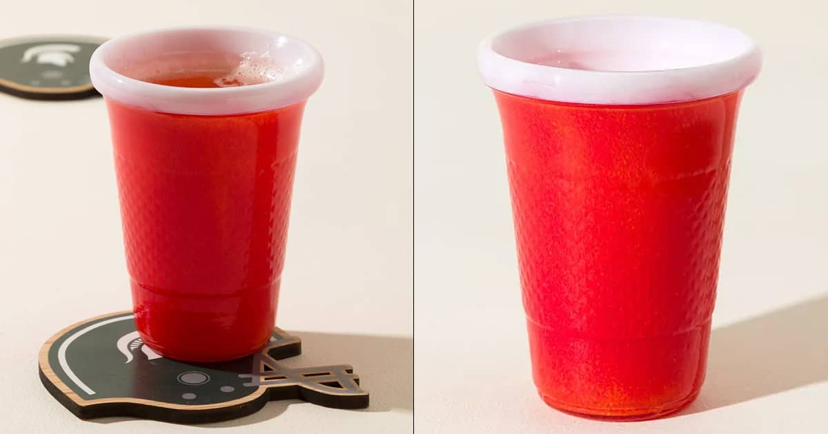 Reusable Handblown Glass Red Party Cup | The Green Head