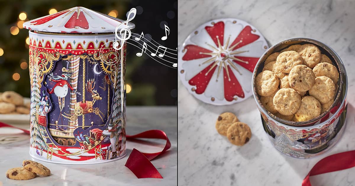Rotating Musical Carousel Cookie Tin | The Green Head