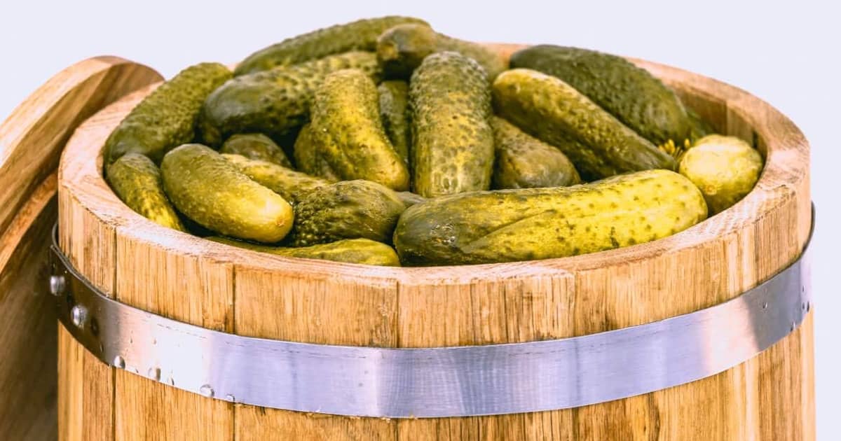 Rustic Oak Pickle Barrel | The Green Head