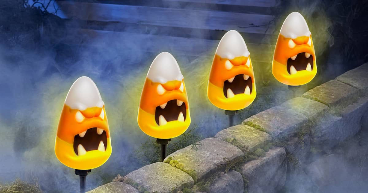 Sinister Candy Corn LED Pathway Markers | The Green Head