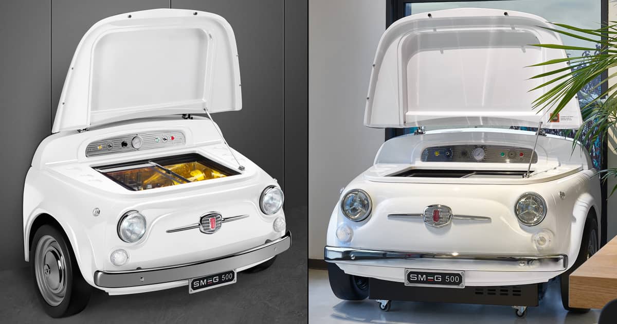 SMEG Fiat 500 Beverage Refrigerator | The Green Head
