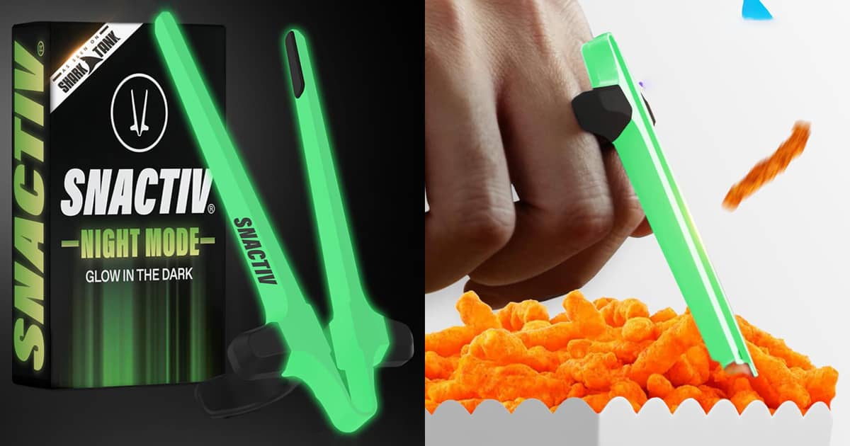 SNACTIV Night Mode - Glow-in-the-Dark Finger Chopsticks | The Green Head