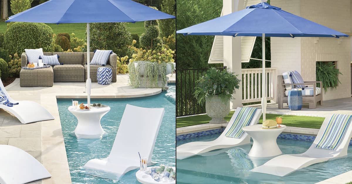 Soleil In-Pool Umbrella Stand Table | The Green Head