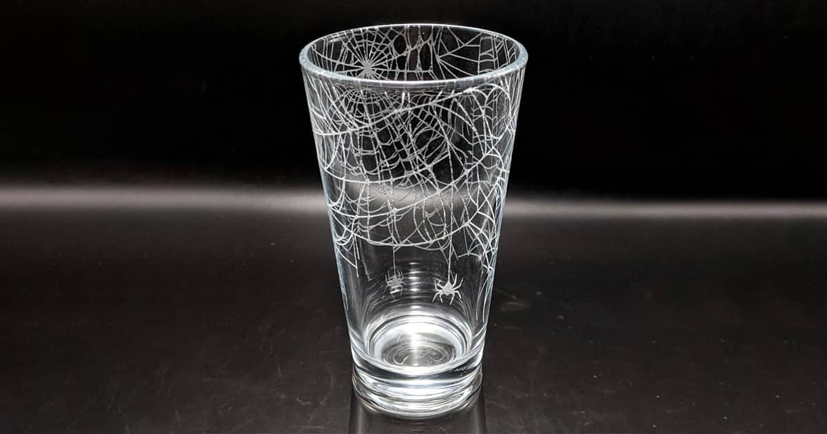 Spooky Spider Webs Engraved Pint Glass | The Green Head