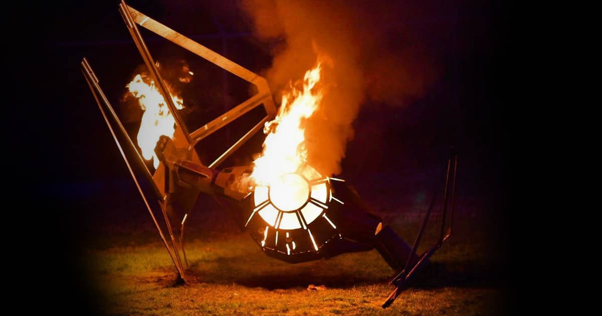 Star Wars Crashed TIE Interceptor Fire Pit / Metal Art | The Green Head