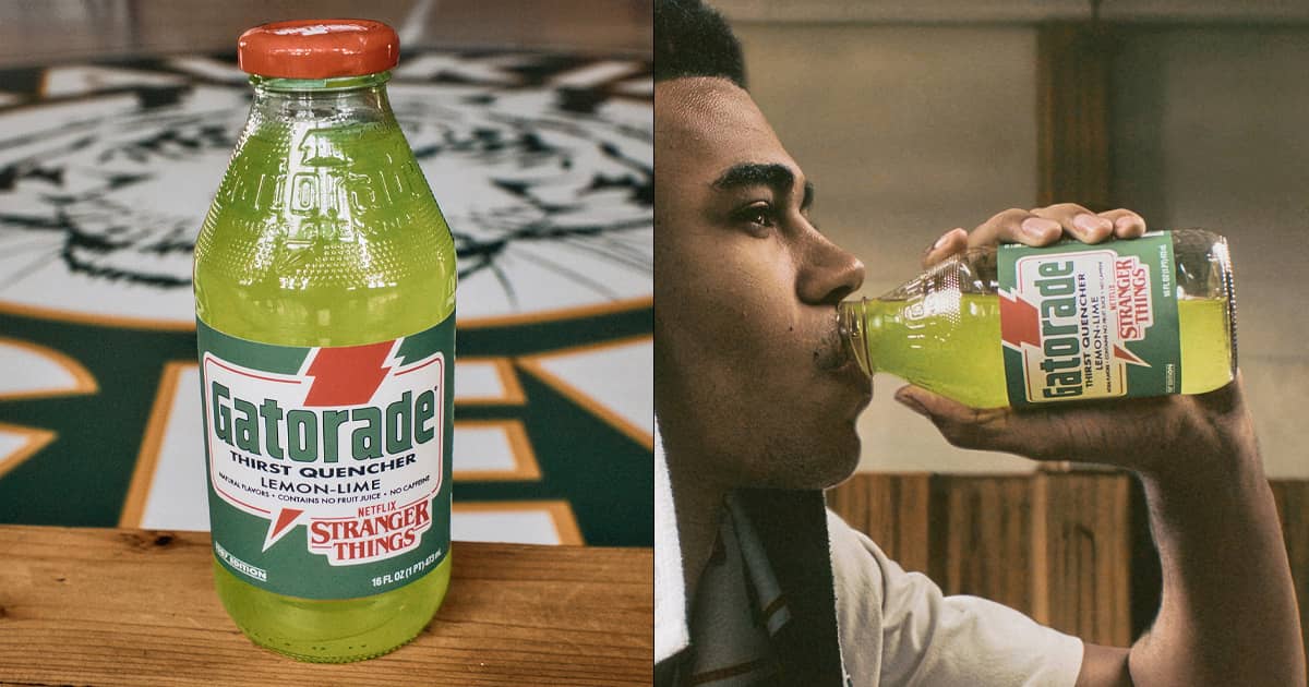 Stranger Things x Gatorade Lemon-Lime in Retro Glass Bottle | The Green ...