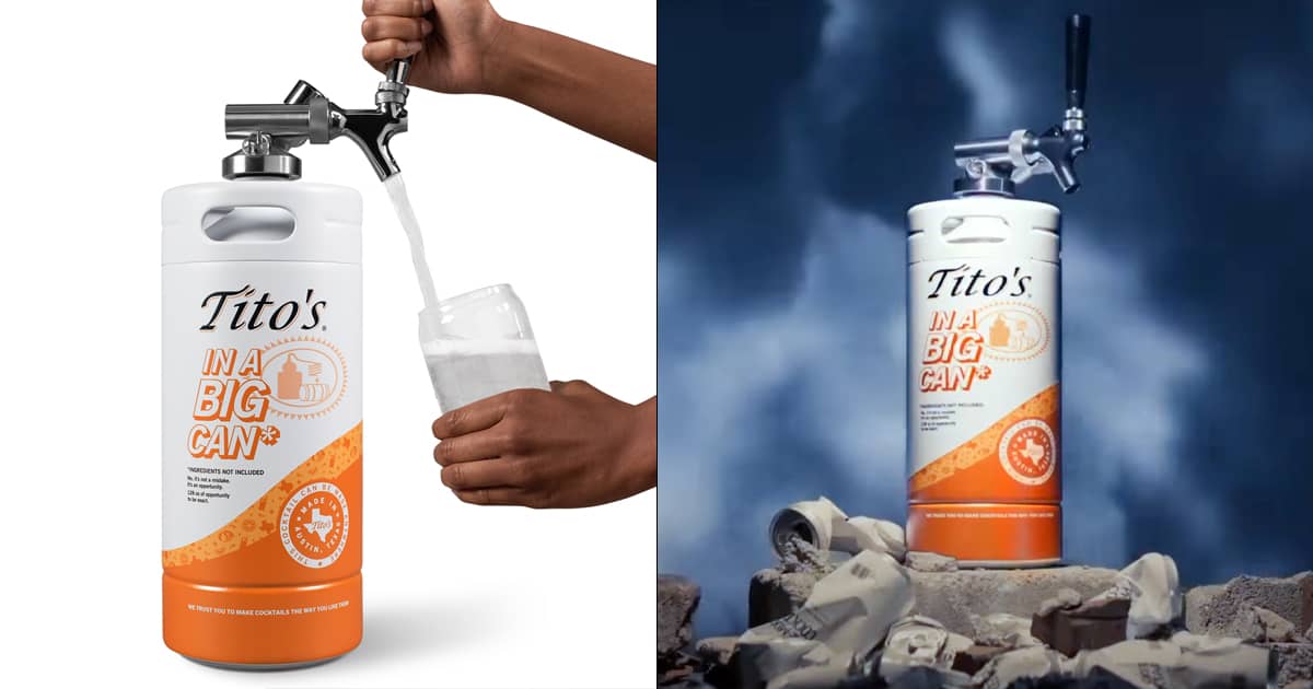 Tito's in a Big Can - Cocktail Dispensing Mini Keg | The Green Head