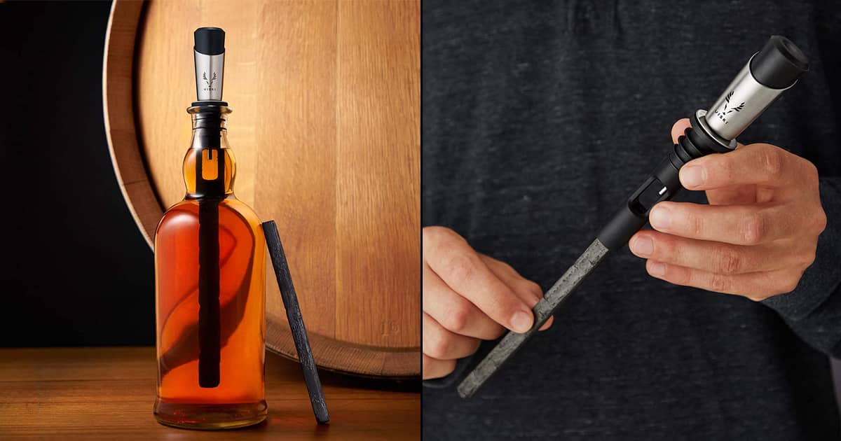 Viski Liquor Aging Kit - Charred Oak Sticks with Stopper / Pourer | The ...