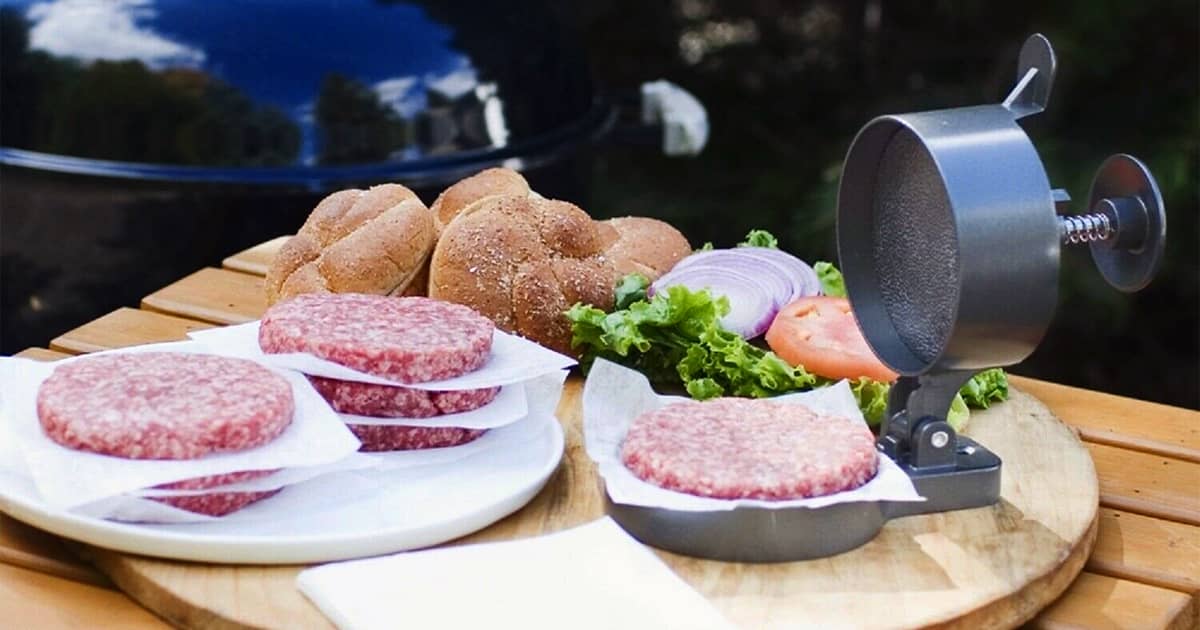 Spring-Loaded Hamburger Patty Press - Make Perfect Patties Every Time ...