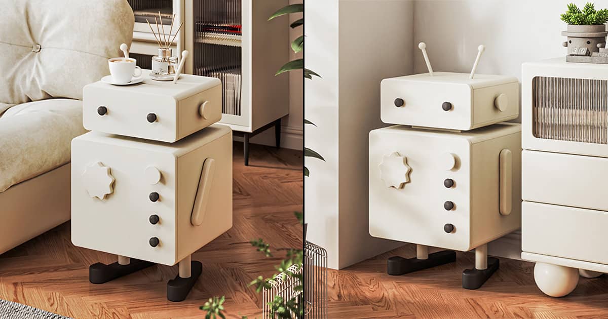 Whimsical Robot Side Table / Nightstand | The Green Head
