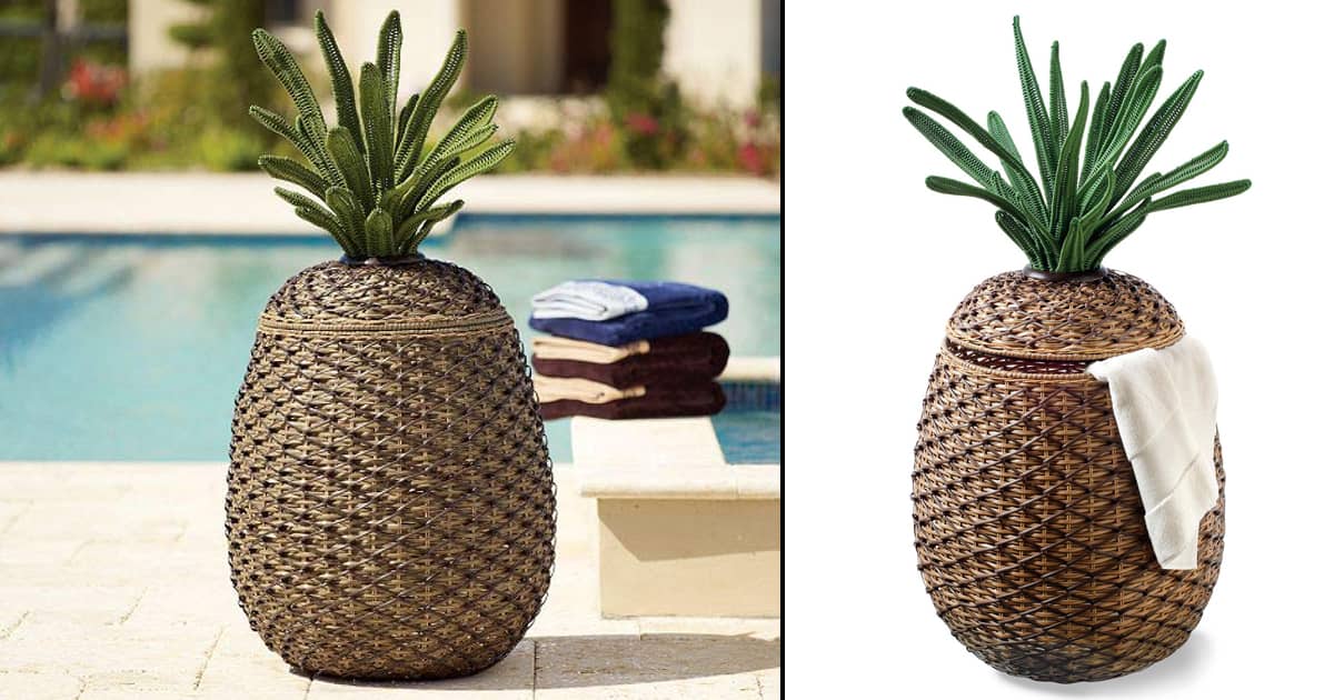 Wicker Pineapple Storage Basket / Hamper | The Green Head