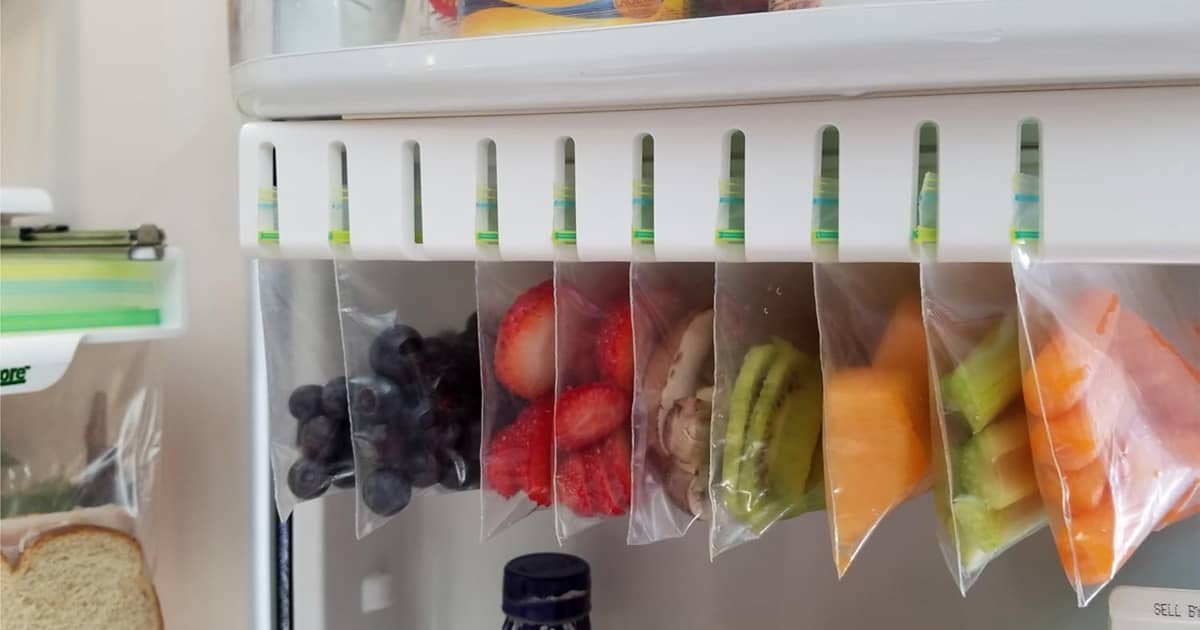 Zip n Store - Zip-Top Food Storage Bag Refrigerator Door Organizer ...