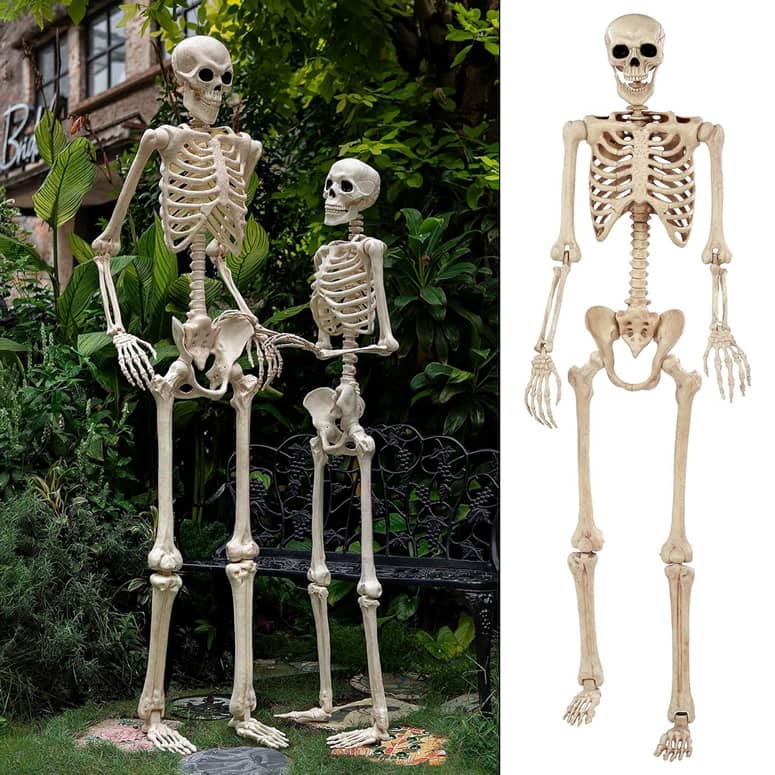 6 Ft Tall Crazy Bonez Pose-N-Stay Skeleton | The Green Head
