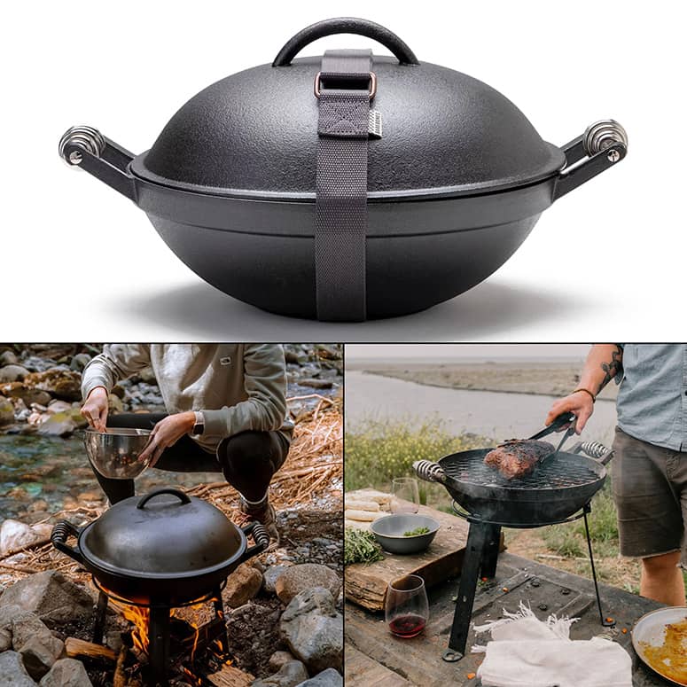 Barebones All-In-One Portable Cast Iron Grill, Wok, Griddle, and More ...