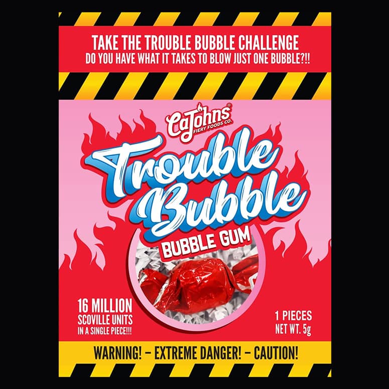 CaJohns Trouble Bubble Bubble Gum - 16 Million Scoville Heat Units ...