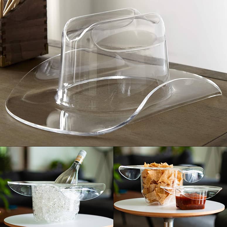 Clear Acrylic Cowboy Hat, Serving Bowl, Ice Bucket, Planter, and More ...