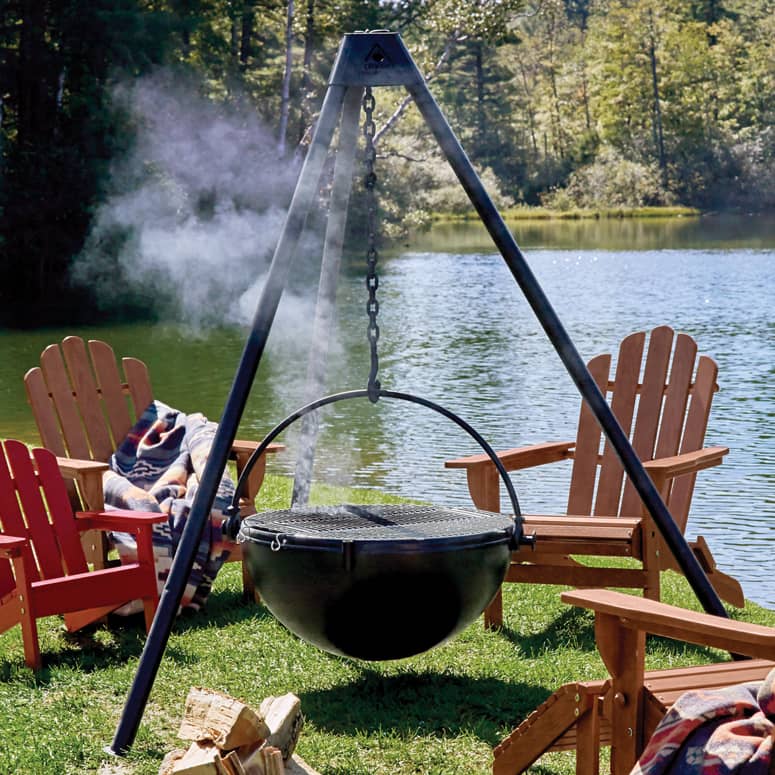 Cowboy Cauldron Ranch Boss - Giant Hanging Steel Fire Pit, Grill, and ...