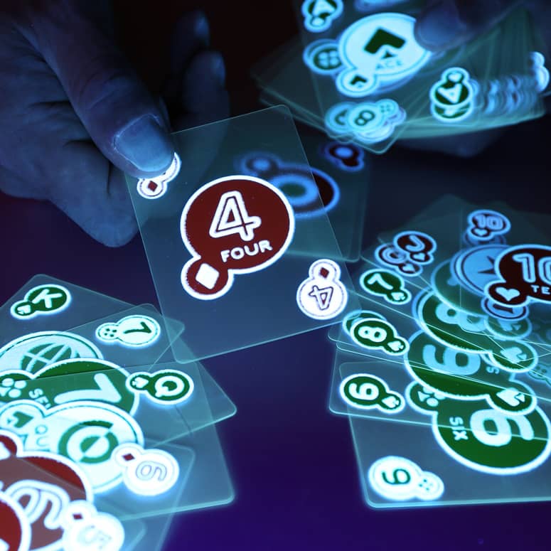 Futuristic Glow-in-the-Dark Playing Cards | The Green Head