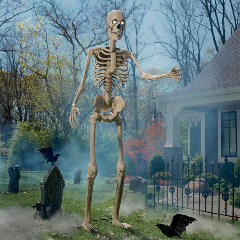 Giant 8 Foot Animated Talking Skeleton Statue | The Green Head