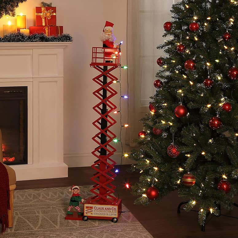 Giant Animated Christmas Light-Hanging Santa Claus Scissor Lift | The ...