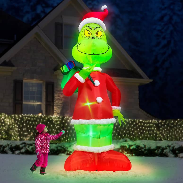 Gigantic 19 Ft Tall Inflatable Grinch | The Green Head