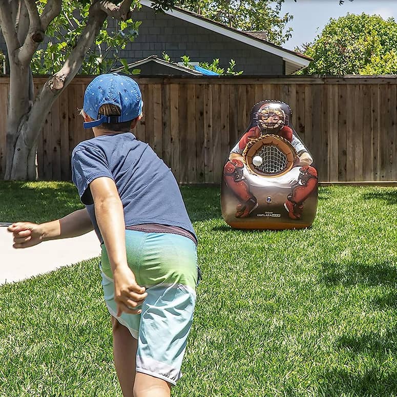 Inflataman - Life-Sized Inflatable Catcher Baseball Pitching Challenge ...
