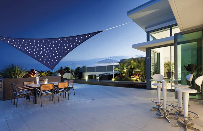 LED Starry Night Triangle Sun Shade Canopy | The Green Head