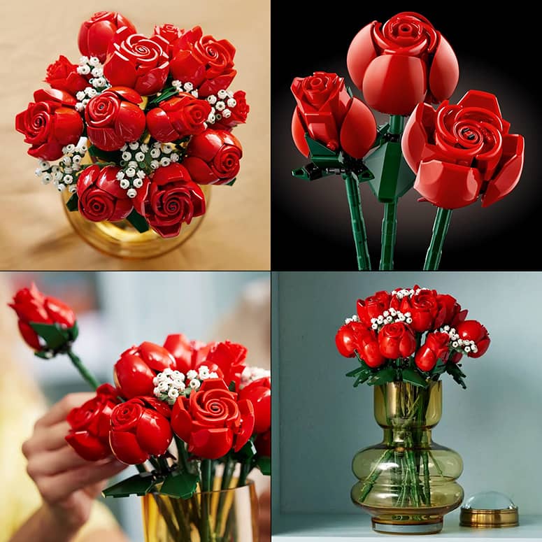 LEGO Bouquet of Long Stemmed Red Roses - 822 Pieces | The Green Head