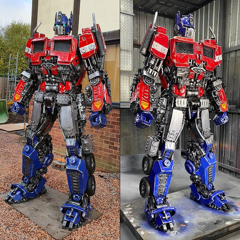 Life-Sized Transformers Optimus Prime Metal Sculpture | The Green Head