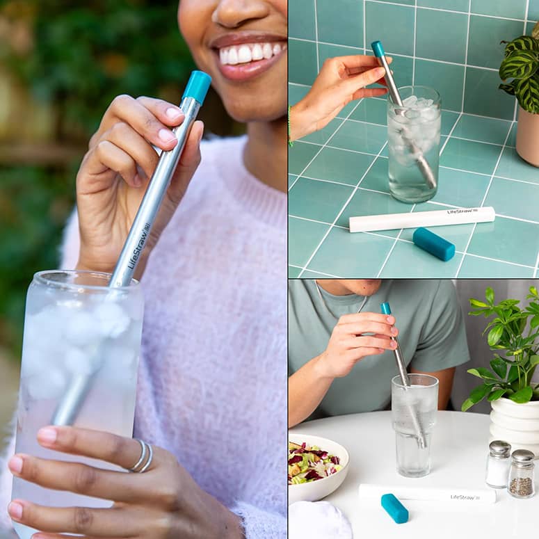 LifeStraw Sip - Reusable Stainless Steel Water Filter Drinking Straw ...
