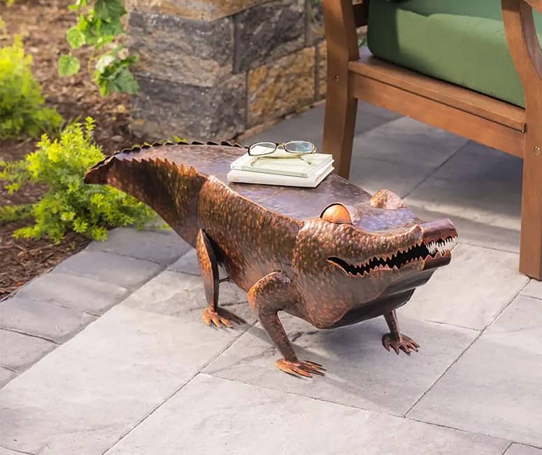 Metal Alligator Side Table | The Green Head