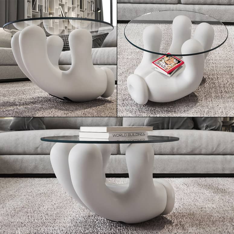 Mousarris Voila! - Gigantic Cartoon Mouse White Glove Coffee Table ...
