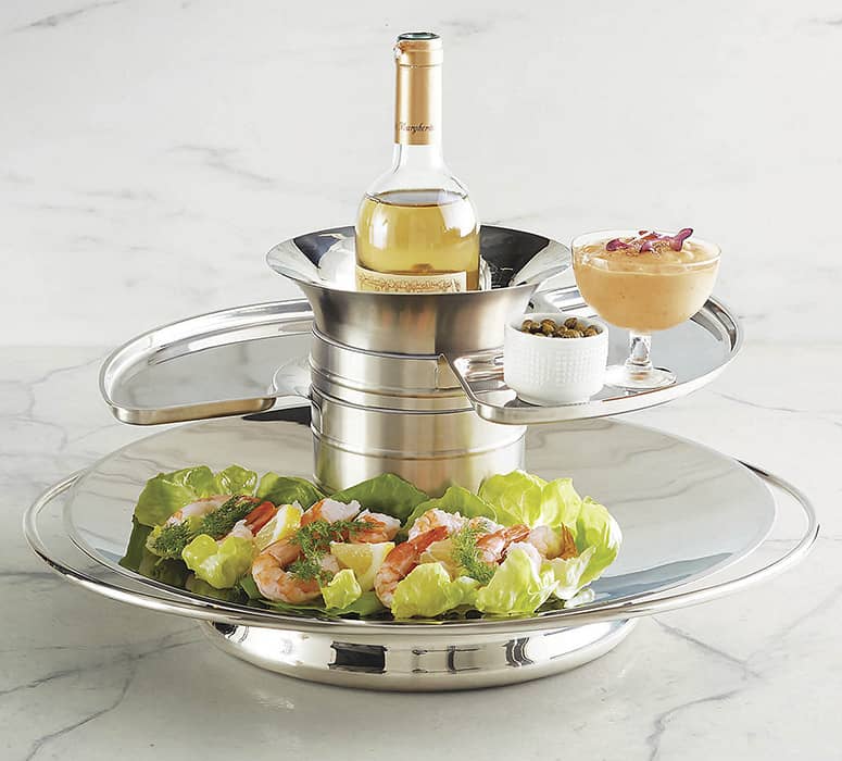 Optima Sip 'n' Serve - Chilled Wine Server / Swiveling Appetizer Trays ...
