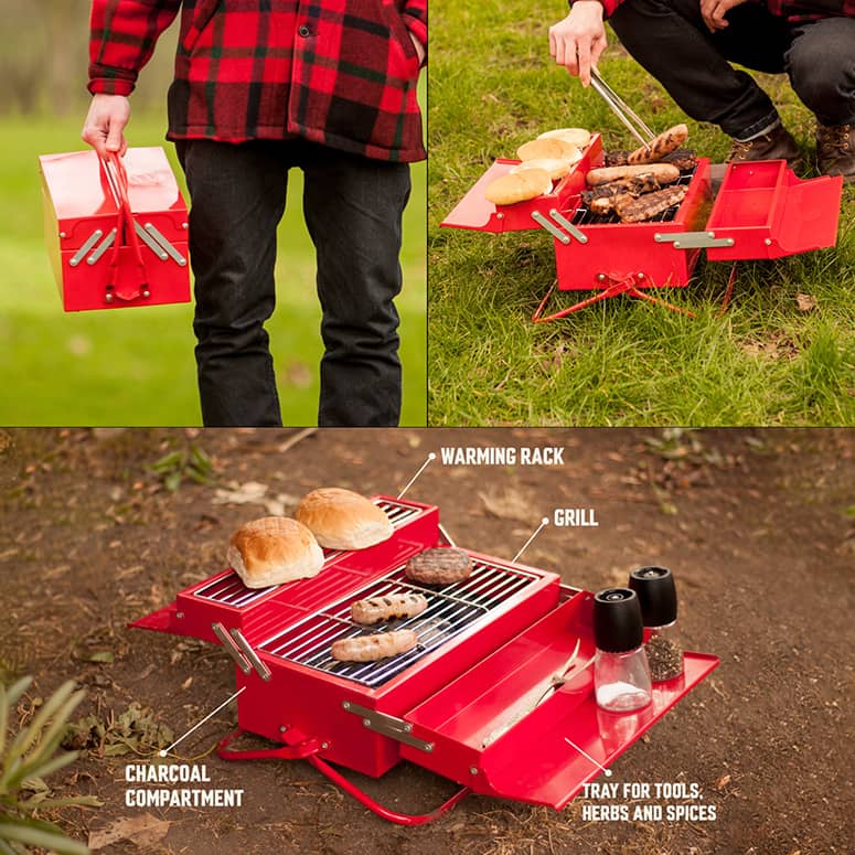 Portable Charcoal Grill Toolbox | The Green Head