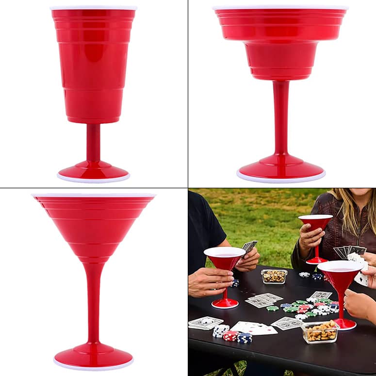 Red Party Cup Stemware - Reusable Wine, Beer, Martini, and Margarita ...