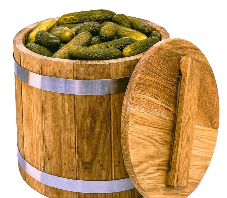 Rustic Oak Pickle Barrel | The Green Head