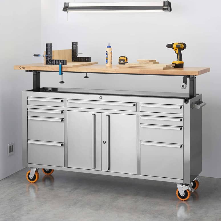 Trinity Pro Adjustable Height Rolling Workbench / Tool Chest | The ...