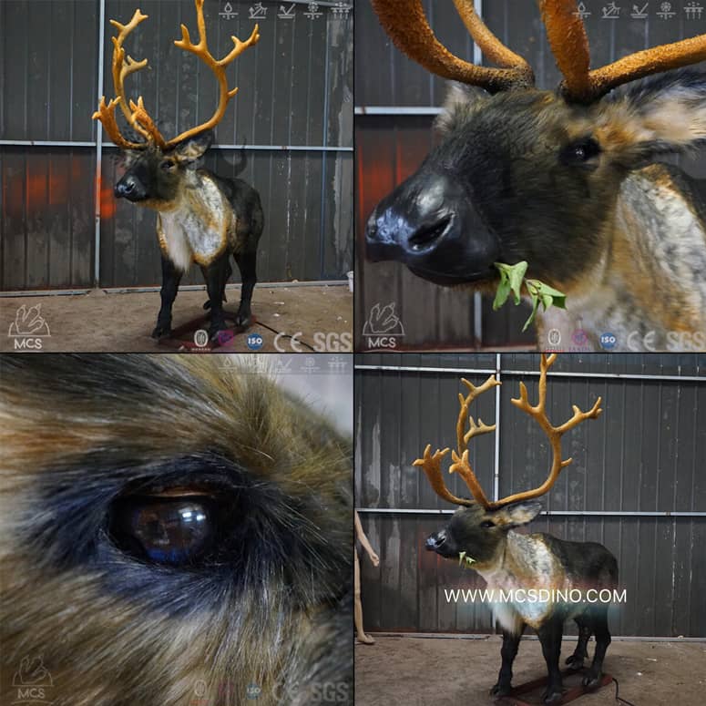 Ultra-Realistic Life-Sized Animatronic Reindeer Statue | The Green Head
