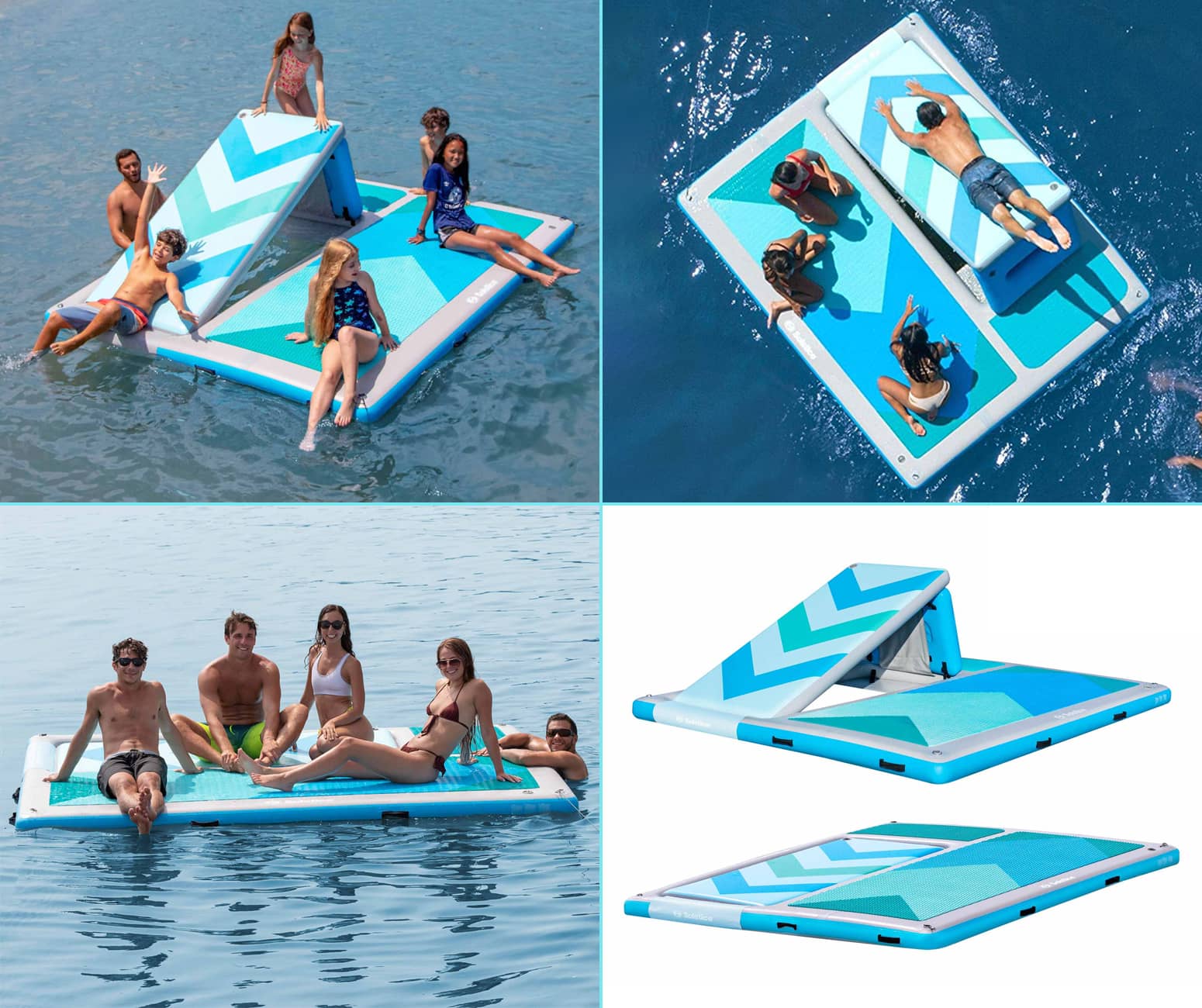 Solstice Inflatable Floating Dock Platform With Built In Slide The Solstice Inflatable Floating Dock Platform With Built In Slide The